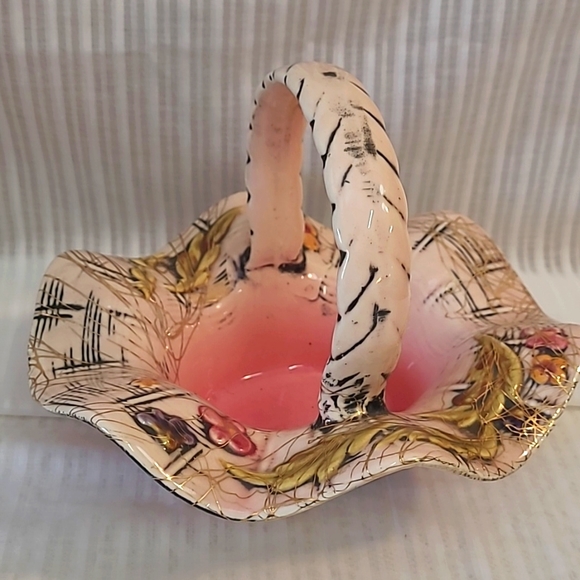 Vintage | Accents | Vintage 955 Hull Ceramic Pottery Pink Flower Basket ...